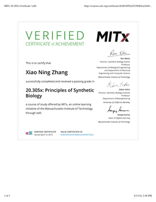 Mitx Certificate