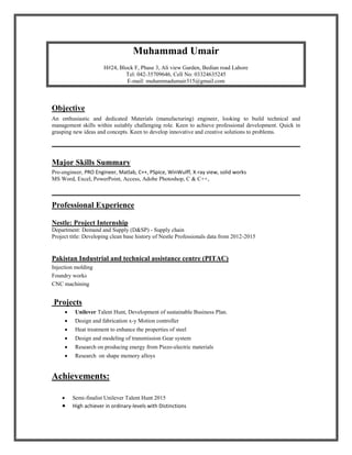 CV-Muhammad-Umair | PDF | Business | Business and Finance