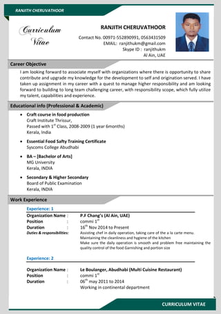 RANJITH CHERUVATHOOR | PDF | Cooking | Food & Drink