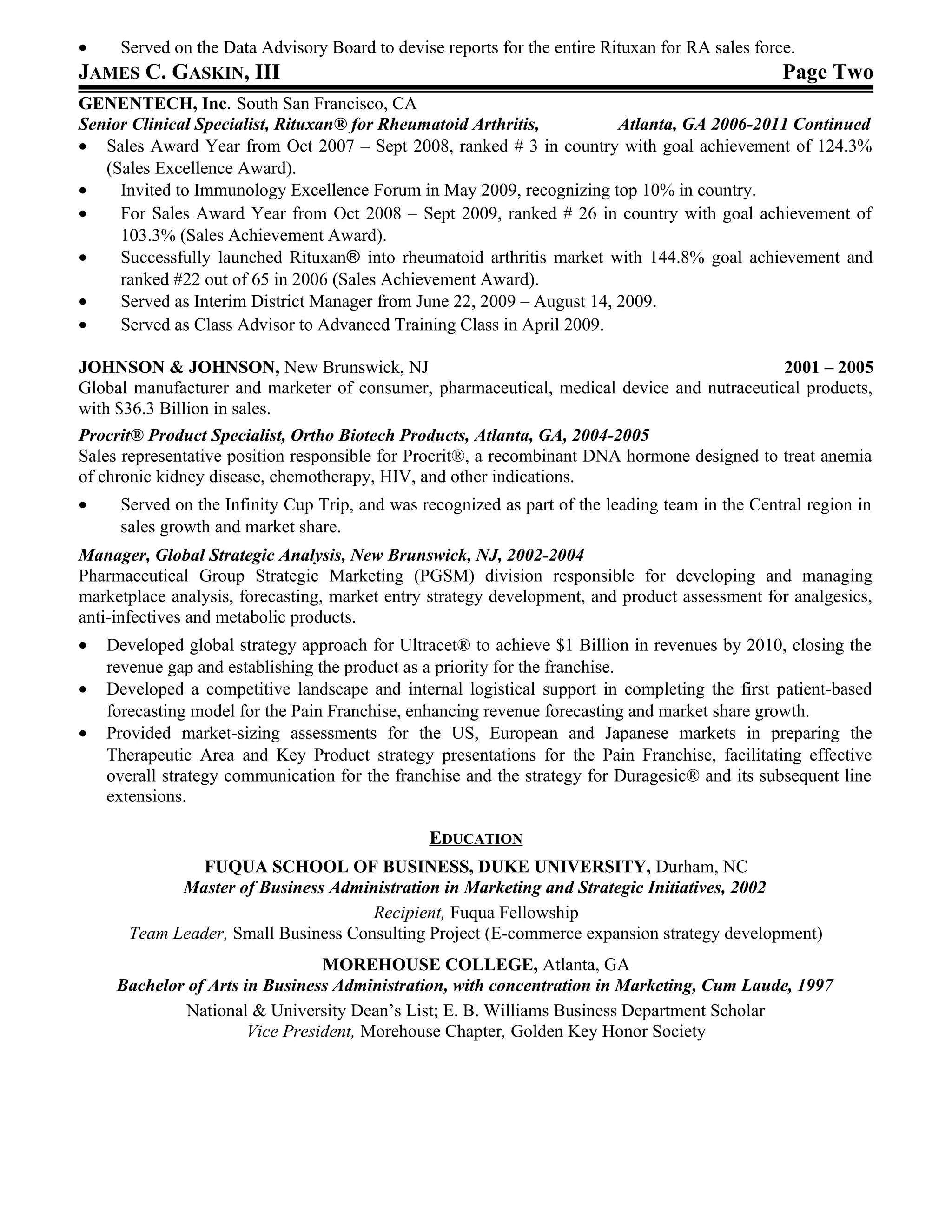 James Gaskin Resume 2016 | DOC