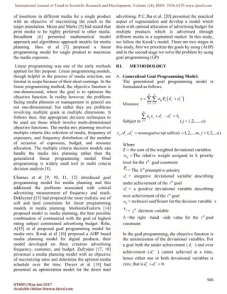 Optimization of Media Mix Planning in Health Care System by an AHP Based Goal Programming Model ...