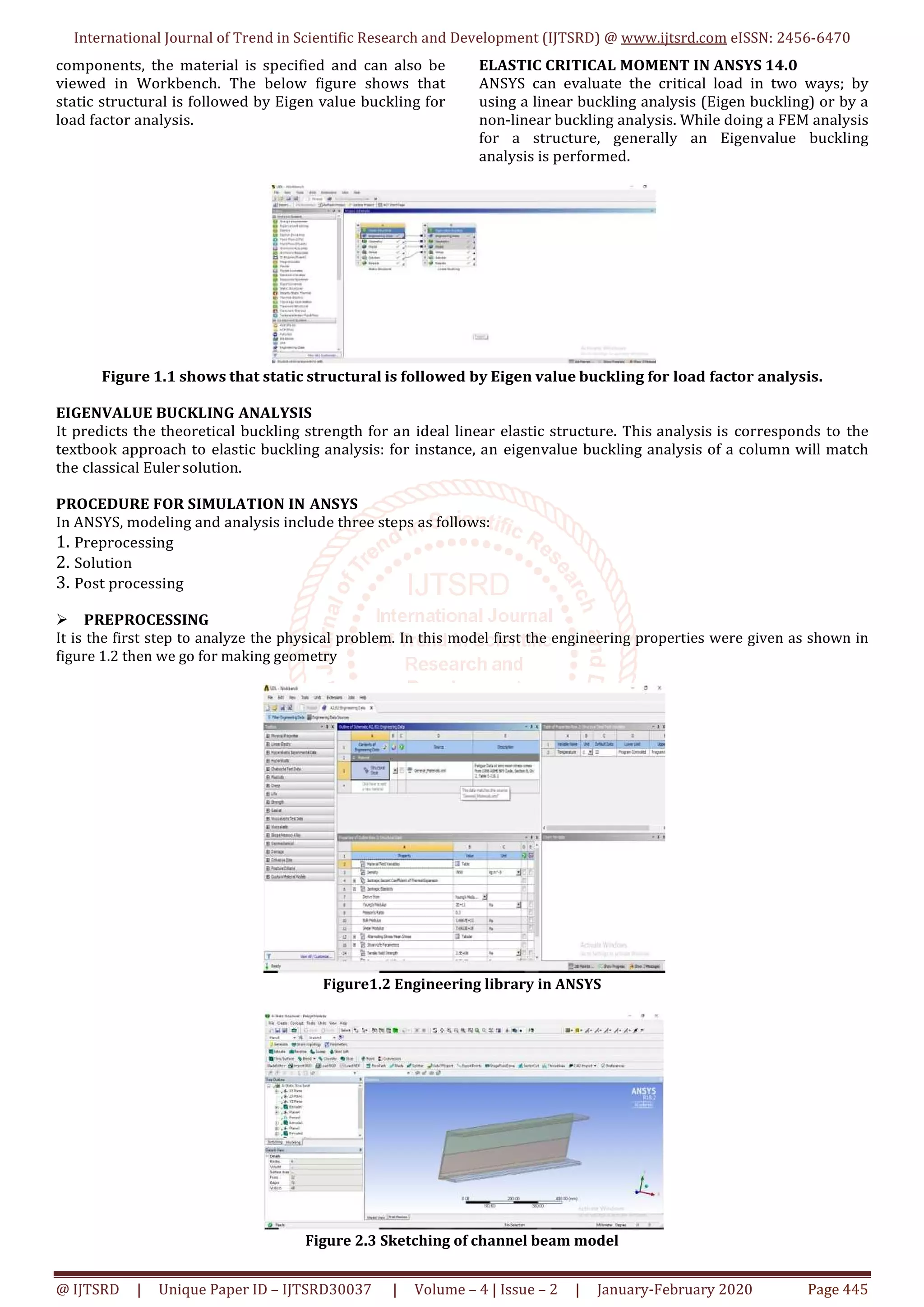 Simulation Analysis in Lateral Torsional Buckling of Channel Section by Using Ansys Software | PDF