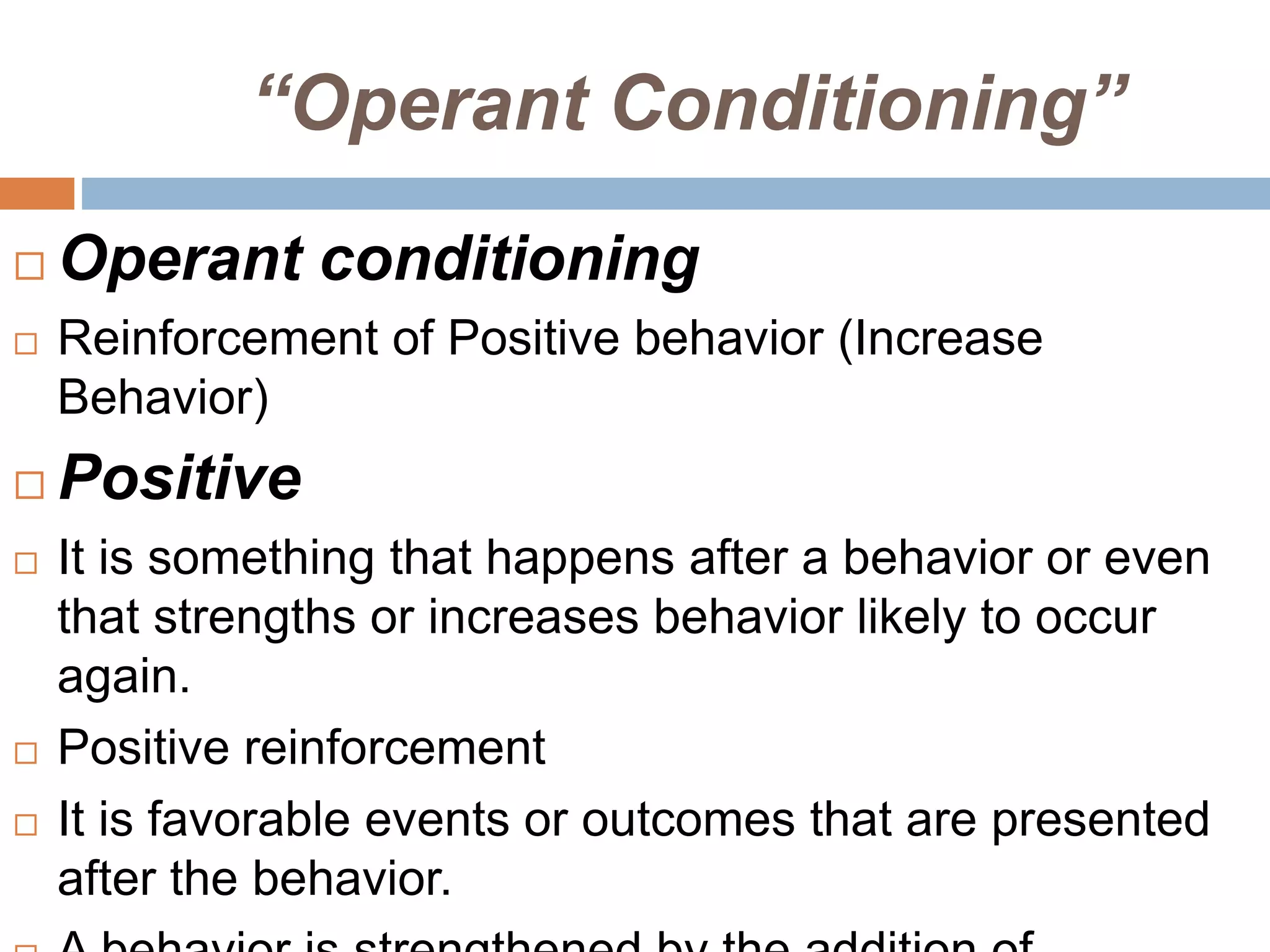 Learning Theories of Operant Conditioning | PPTX