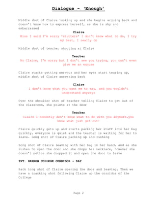 Script with dialogue | PDF