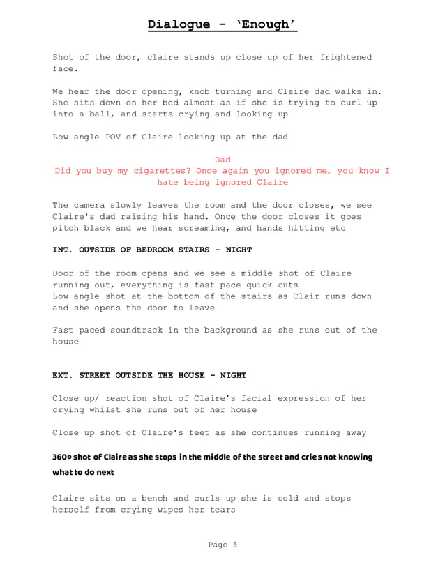 Script with dialogue | PDF