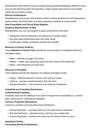 Biostatistics clinical research & trials | PDF