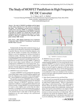 The Study of MOSFET Parallelism in High Frequency DC/DC Converter | PDF ...