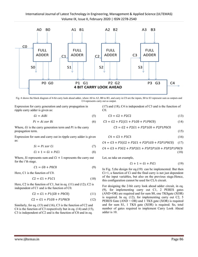Design of Complex Adders and Parity Generators Using Reversible Gates | PDF