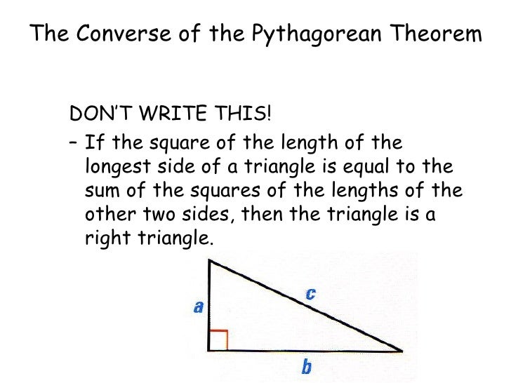 8 3 Pythag Converse