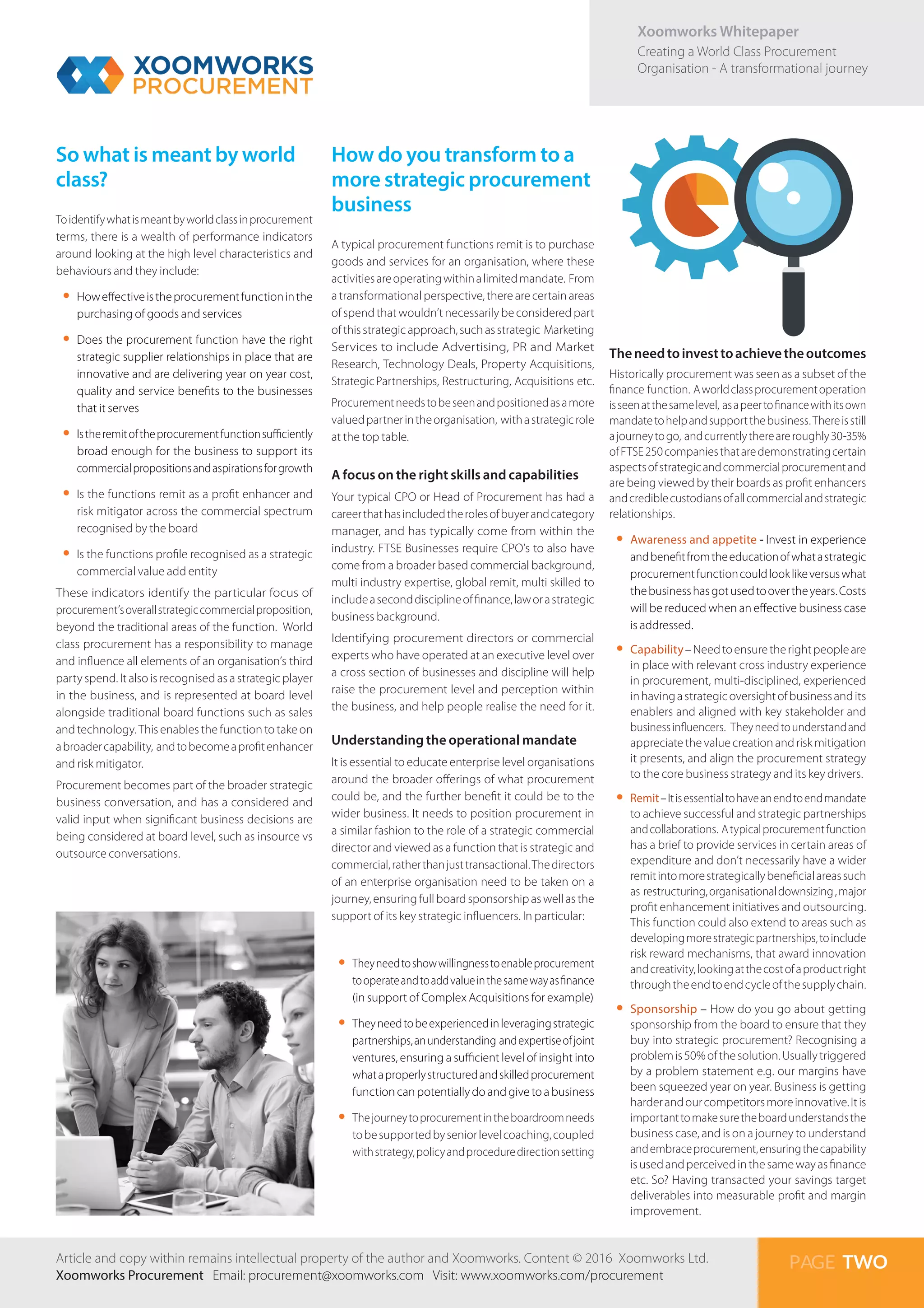 Creating a World Class Procurement Organisation-Whitepaper- | PDF