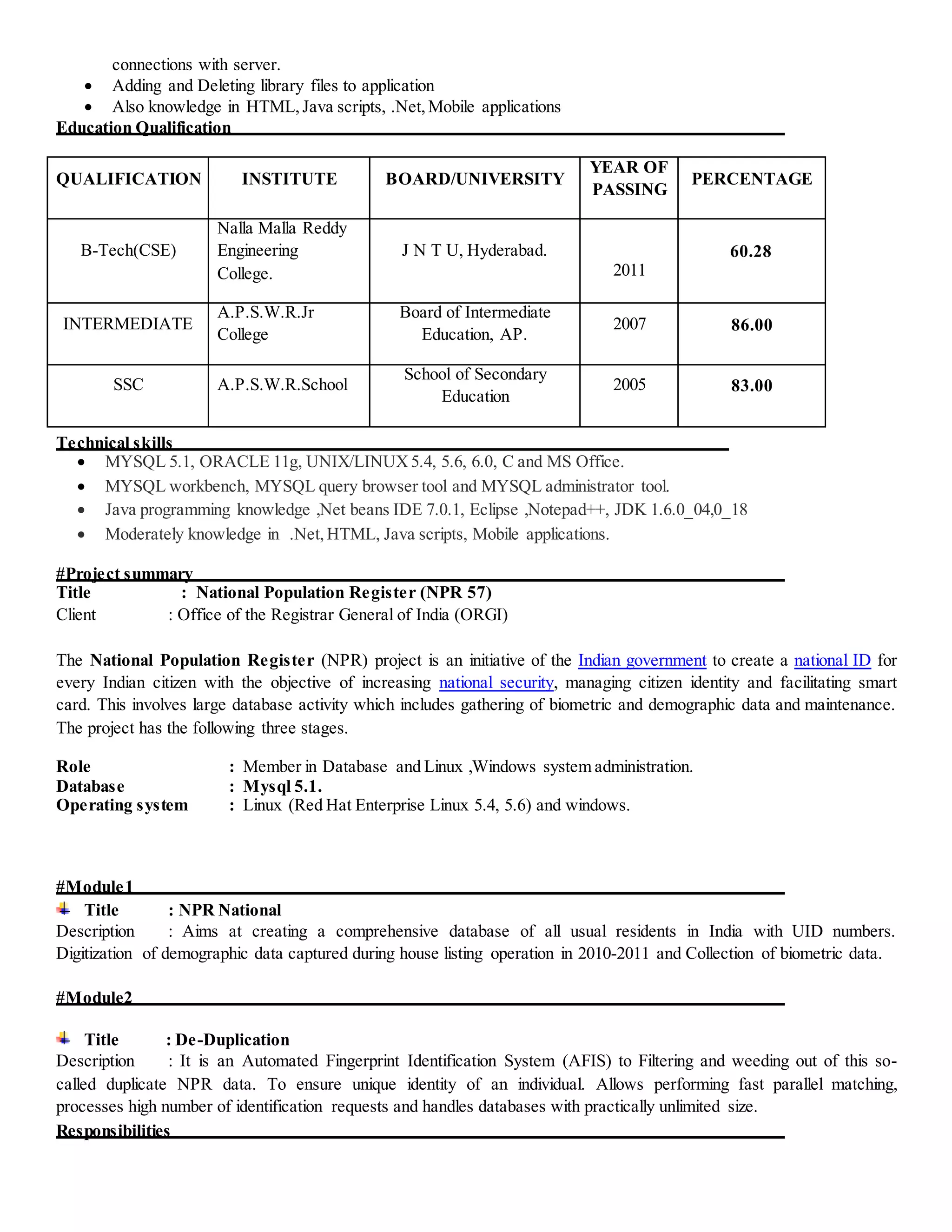 Sunkari_Madhu.doc | Databases | Computer Software and Applications