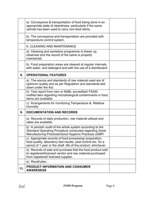 1.Manual of Food Safety Management System, fss act 2006 | PDF