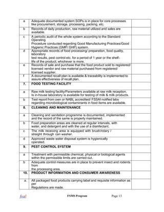 1.Manual of Food Safety Management System, fss act 2006 | PDF