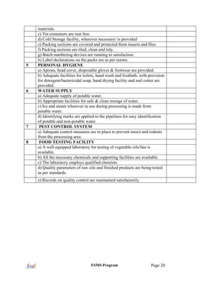 1.Manual of Food Safety Management System, fss act 2006 | PDF