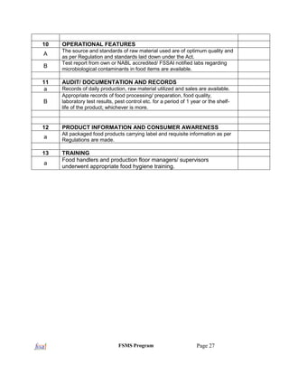 1.Manual of Food Safety Management System, fss act 2006 | PDF