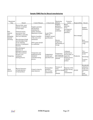 1.Manual of Food Safety Management System, fss act 2006 | PDF
