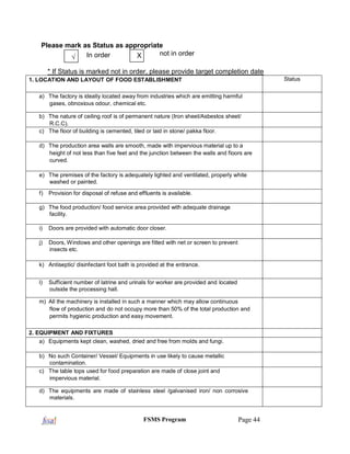 1.Manual of Food Safety Management System, fss act 2006 | PDF