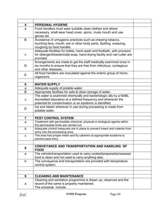 1.Manual of Food Safety Management System, fss act 2006 | PDF