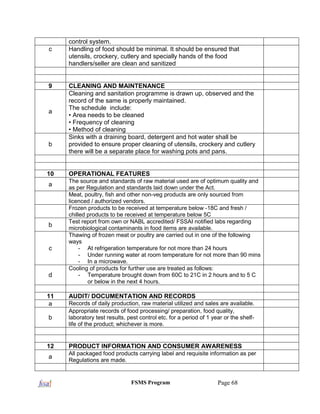 1.Manual of Food Safety Management System, fss act 2006 | PDF