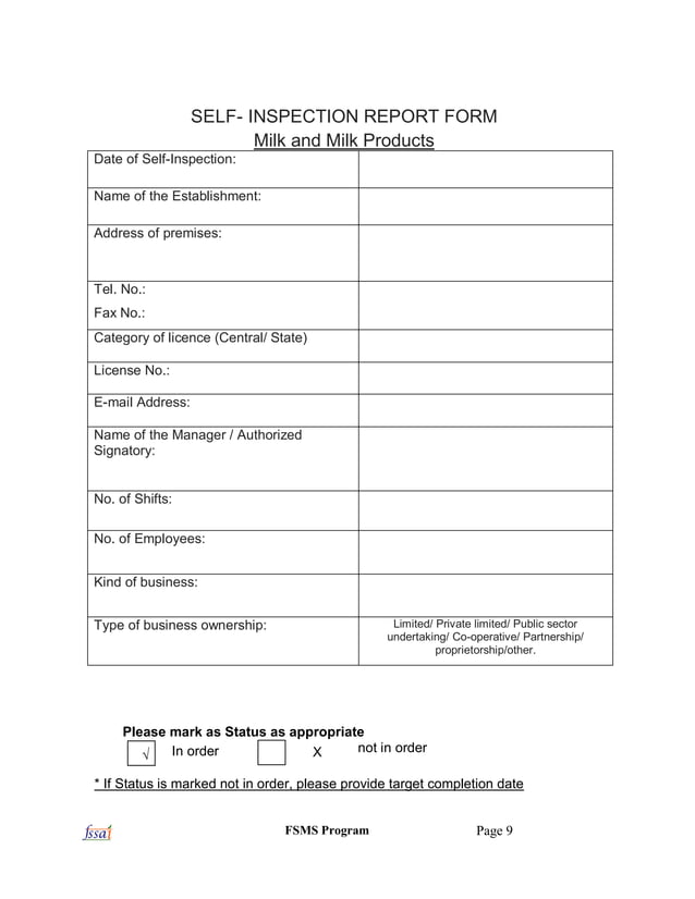 1.Manual of Food Safety Management System, fss act 2006