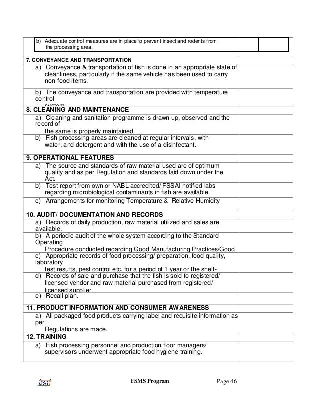 1.Manual of Food Safety Management System, fss act 2006