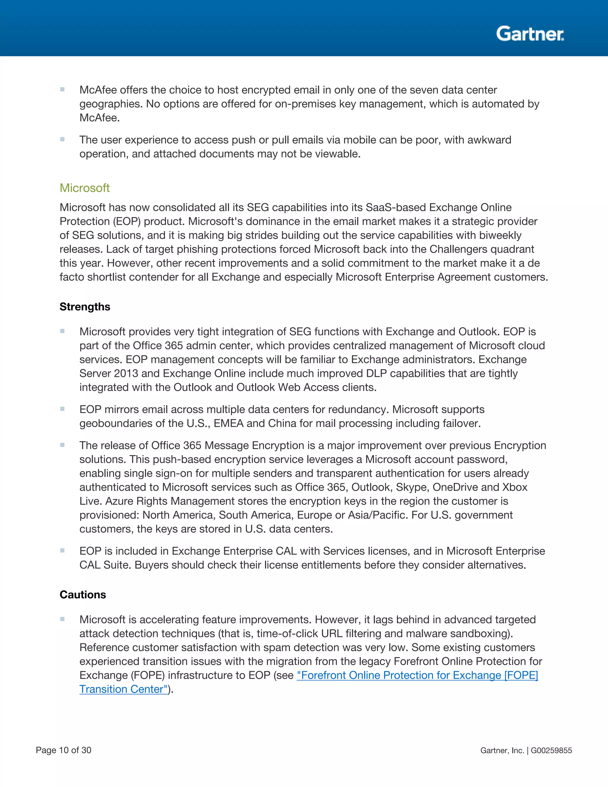 Gartner Magic Quadrant for Secure Email Gateways 2014 | PDF