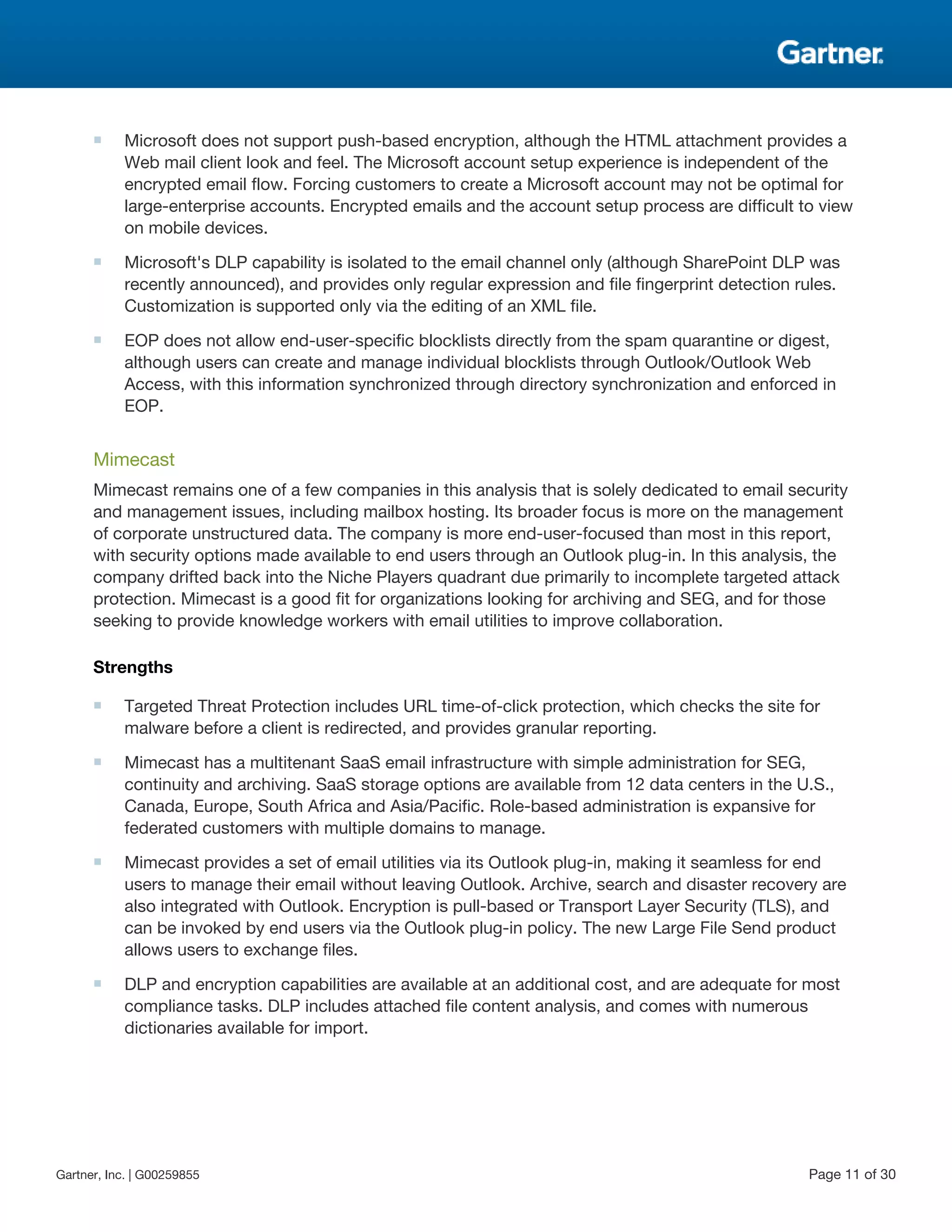 Gartner Magic Quadrant for Secure Email Gateways 2014 | PDF