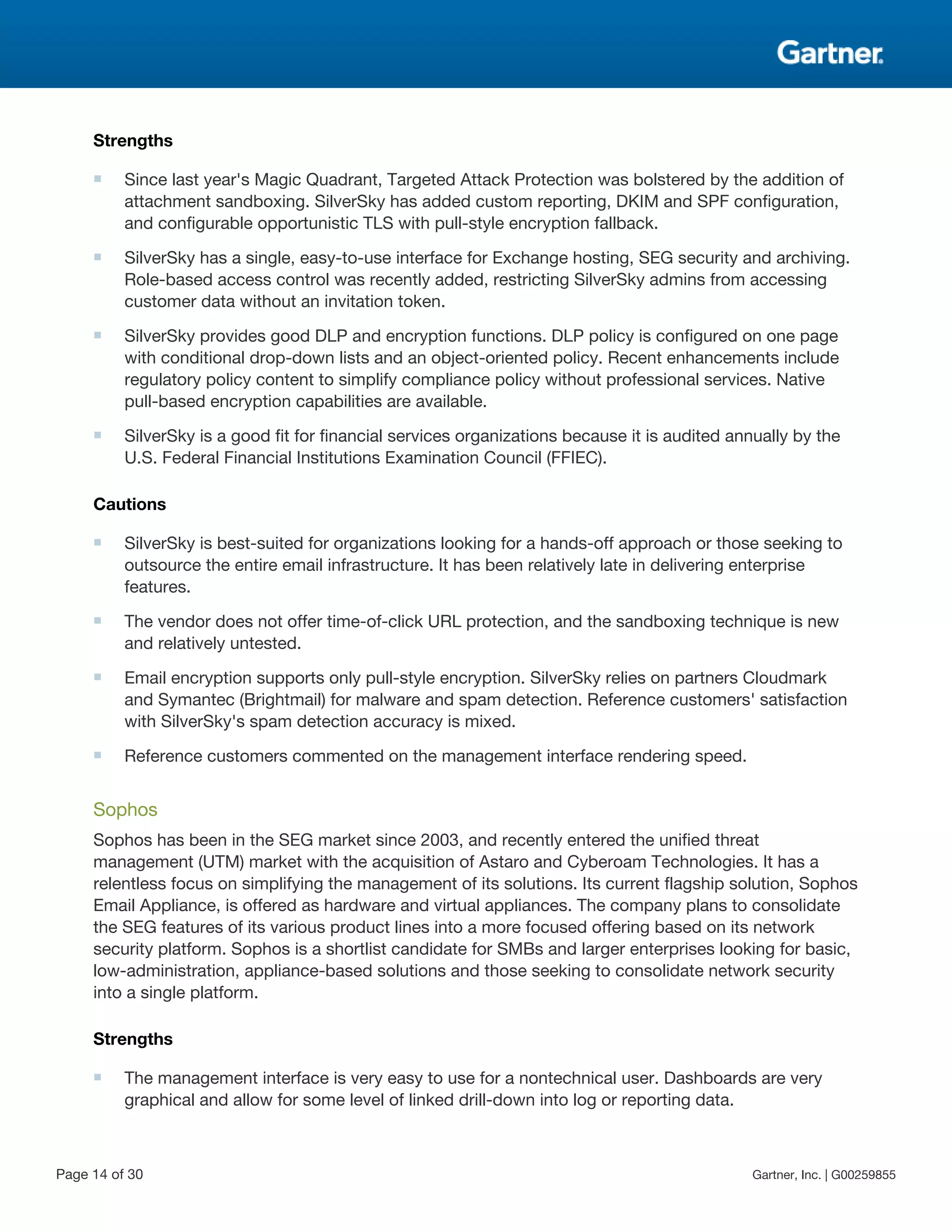 Gartner Magic Quadrant for Secure Email Gateways 2014 | PDF