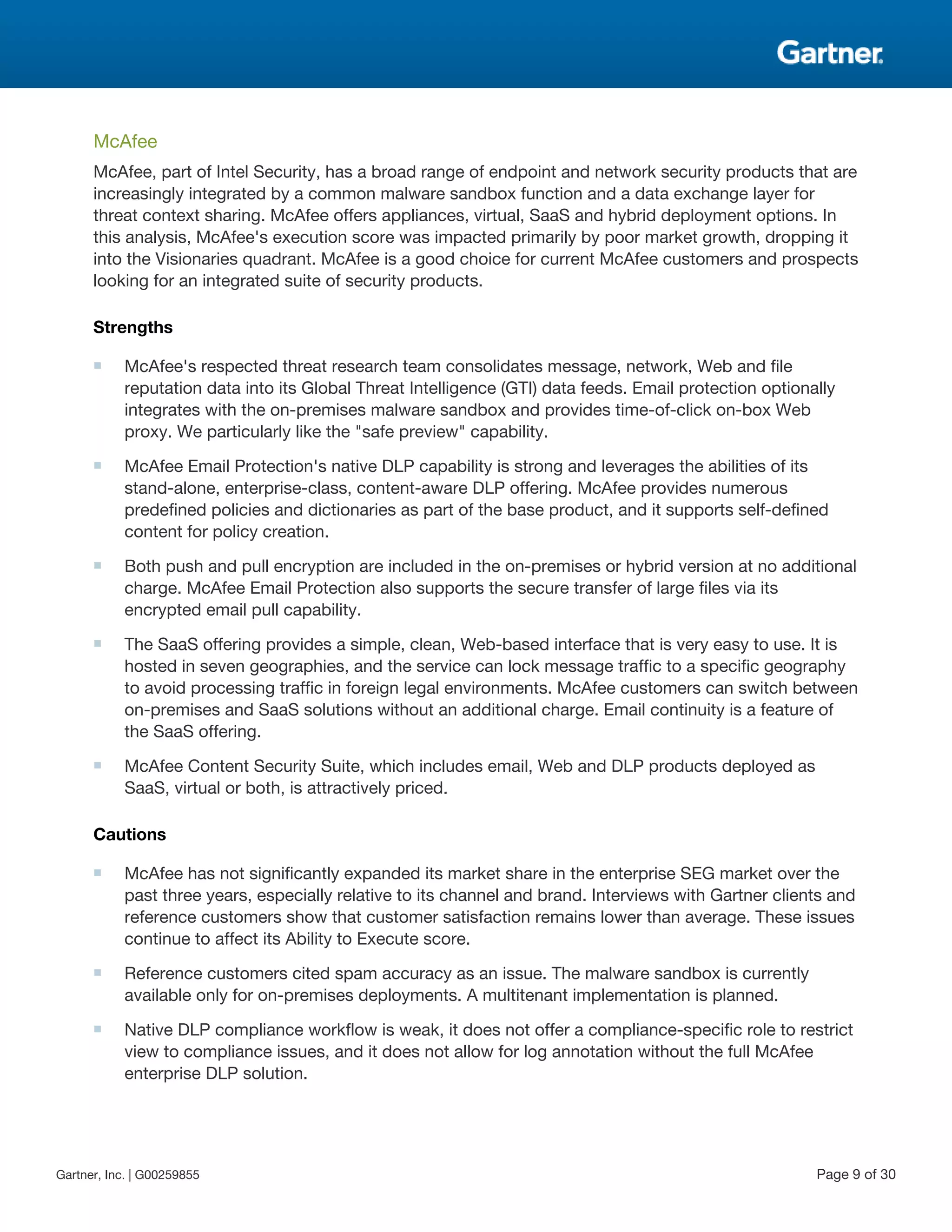 Gartner Magic Quadrant for Secure Email Gateways 2014 | PDF