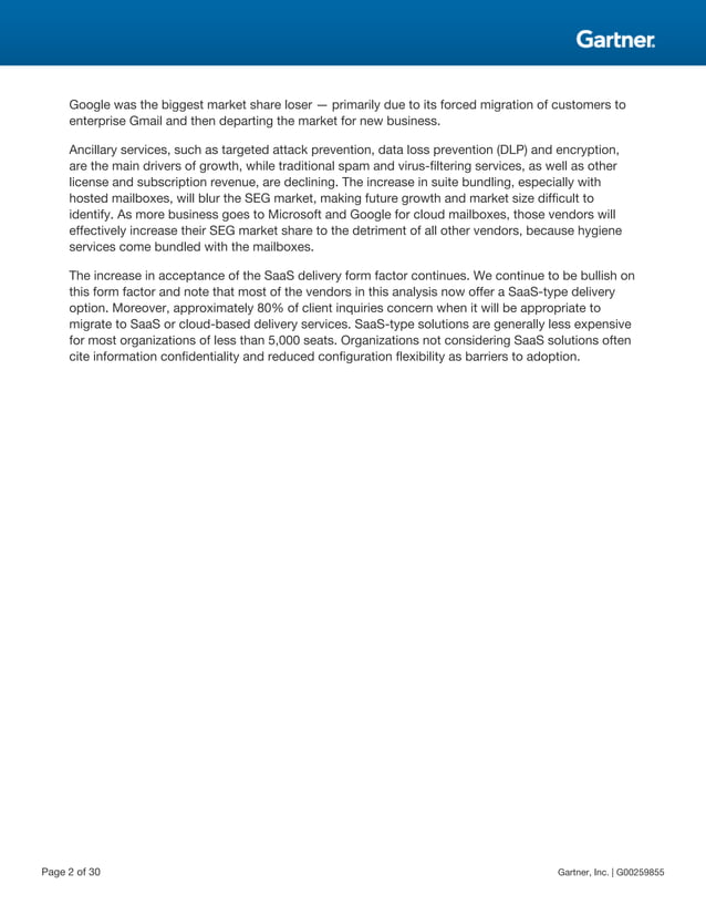 Gartner Magic Quadrant for Secure Email Gateways 2014 | PDF