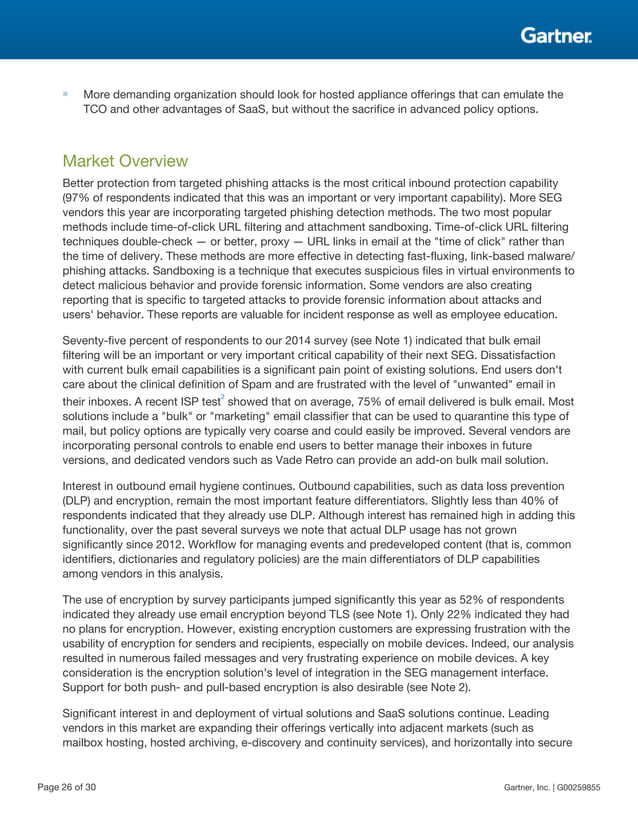 Gartner Magic Quadrant for Secure Email Gateways 2014 | PDF