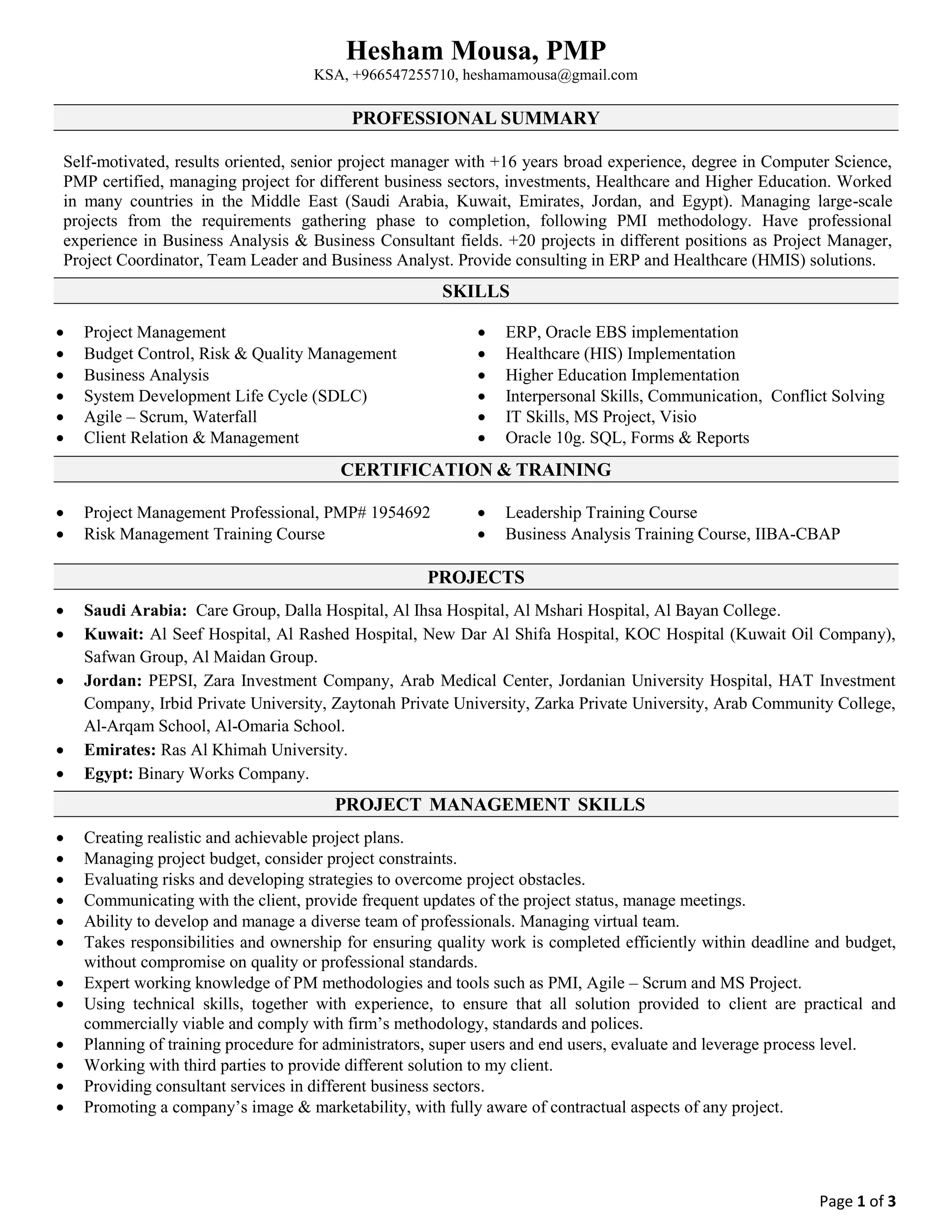 Hesham Mousa -- CV | PDF