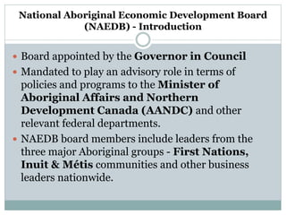 ABORIGINAL ECONOMIC DEVELOPMENT - Econ 4110 Group 2 | PPT
