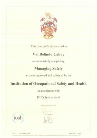 4.IOSH_MANAGING SAFELY | PDF