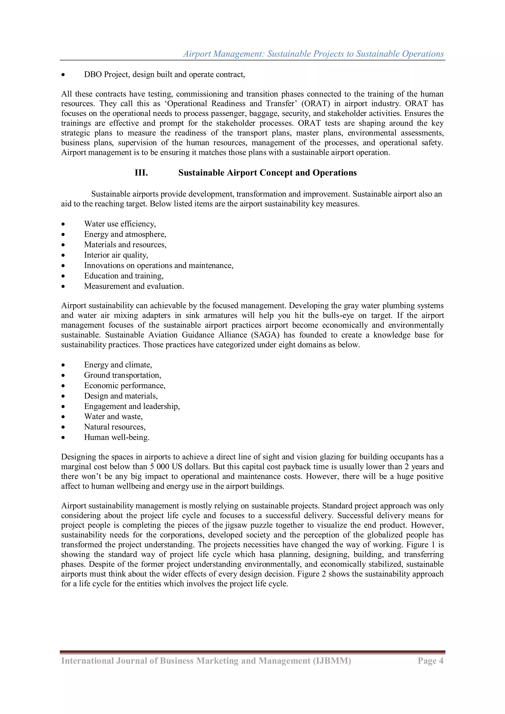 Airport Management: Sustainable Projects to Sustainable Operations | PDF