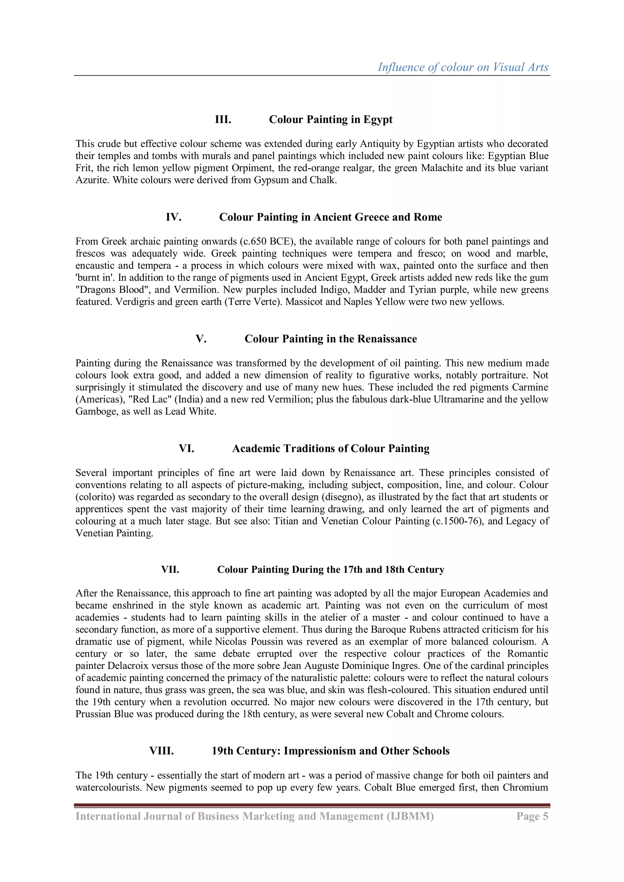Influence of Colour on Visual Arts | PDF