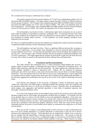 Confirmation Bias: Does It Vary By Culture Or Education Level? | PDF