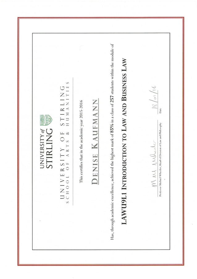 Law Certificate | PDF