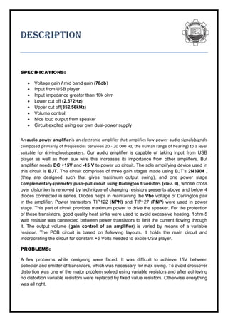 Audio Amplifier | PDF