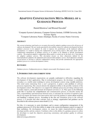 ADAPTIVE CONFIGURATION META-MODEL OF A GUIDANCE PROCESS | PDF | Web Development | Internet