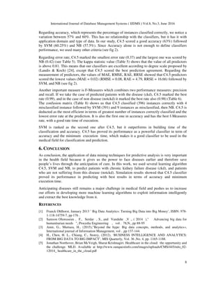 PERFORMANCE OF DATA MINING TECHNIQUES TO PREDICT IN HEALTHCARE CASE STUDY: CHRONIC KIDNEY ...