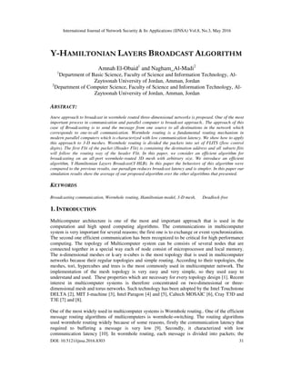Y-HAMILTONIAN LAYERS BROADCAST ALGORITHM | PDF