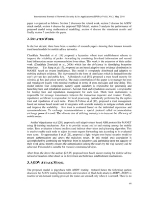 AUTHENTICATION USING TRUST TO DETECT MISBEHAVING NODES IN MOBILE AD HOC NETWORKS USING Q ...