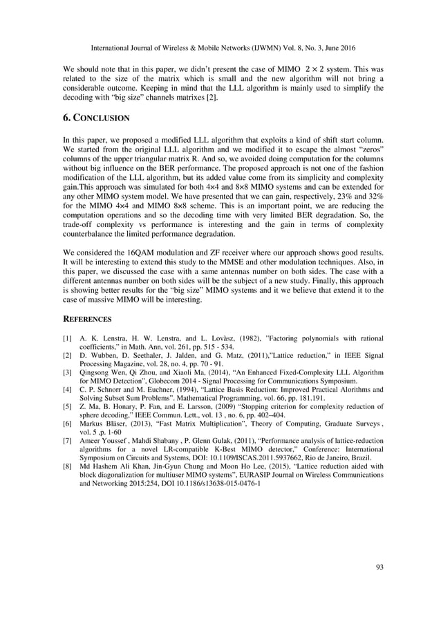 Modified Lll Algorithm With Shifted Start Column For Complexity Reduction Pdf 