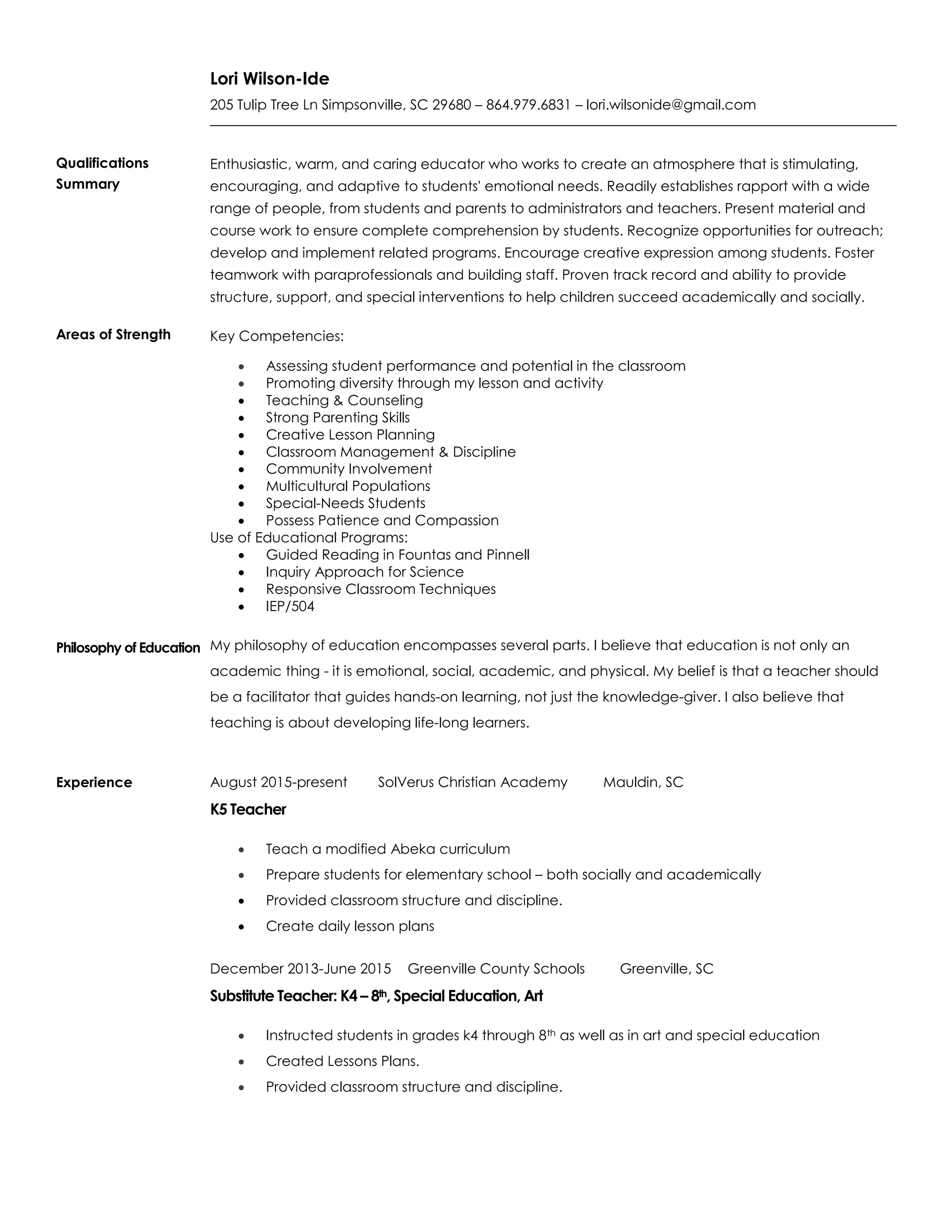 Lori-Resume_2016 | PDF