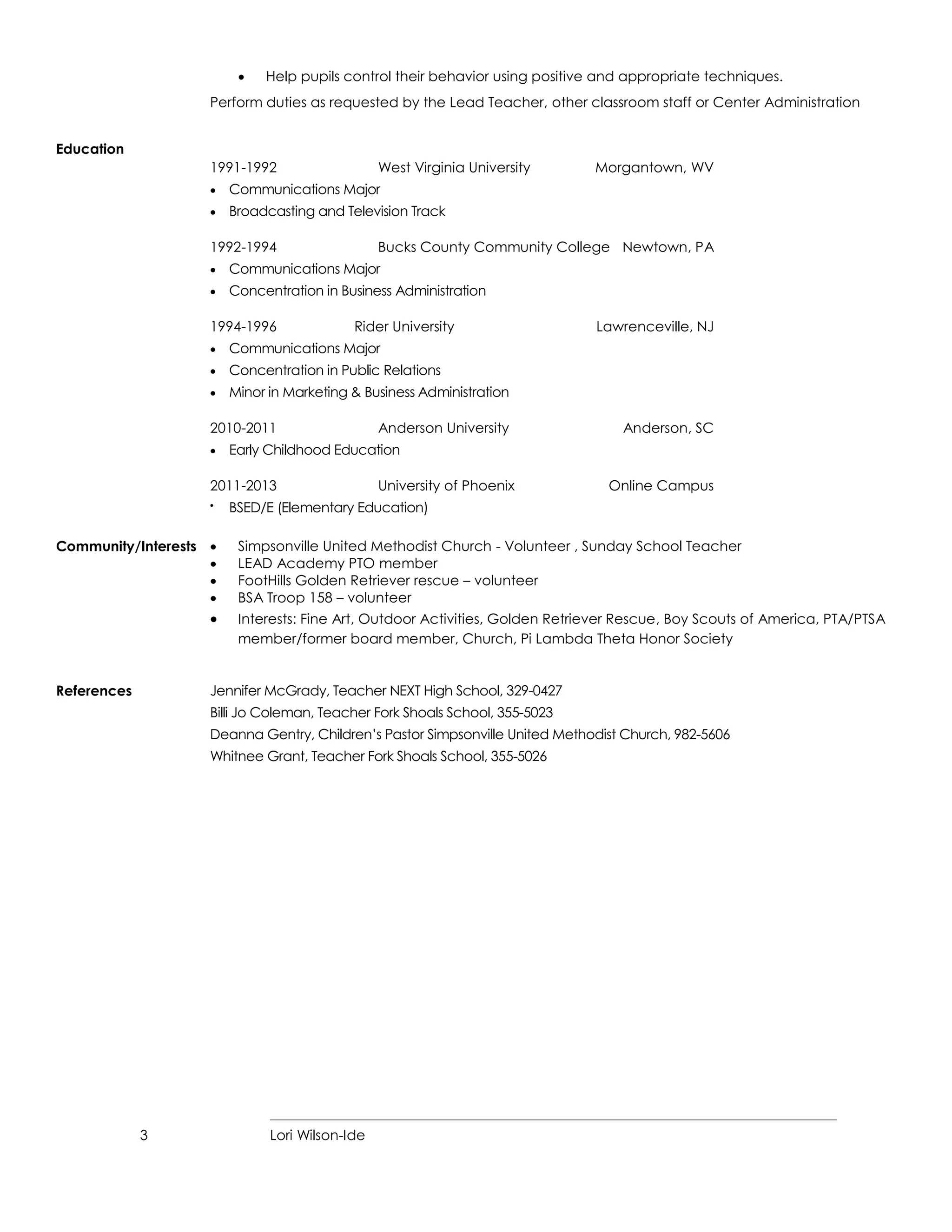 Lori-Resume_2016 | PDF