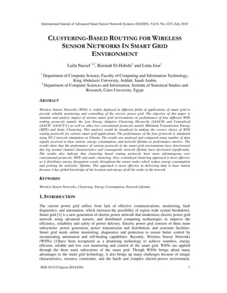 CLUSTERING-BASED ROUTING FOR WIRELESS SENSOR NETWORKS IN SMART GRID ENVIRONMENT | PDF | Internet ...