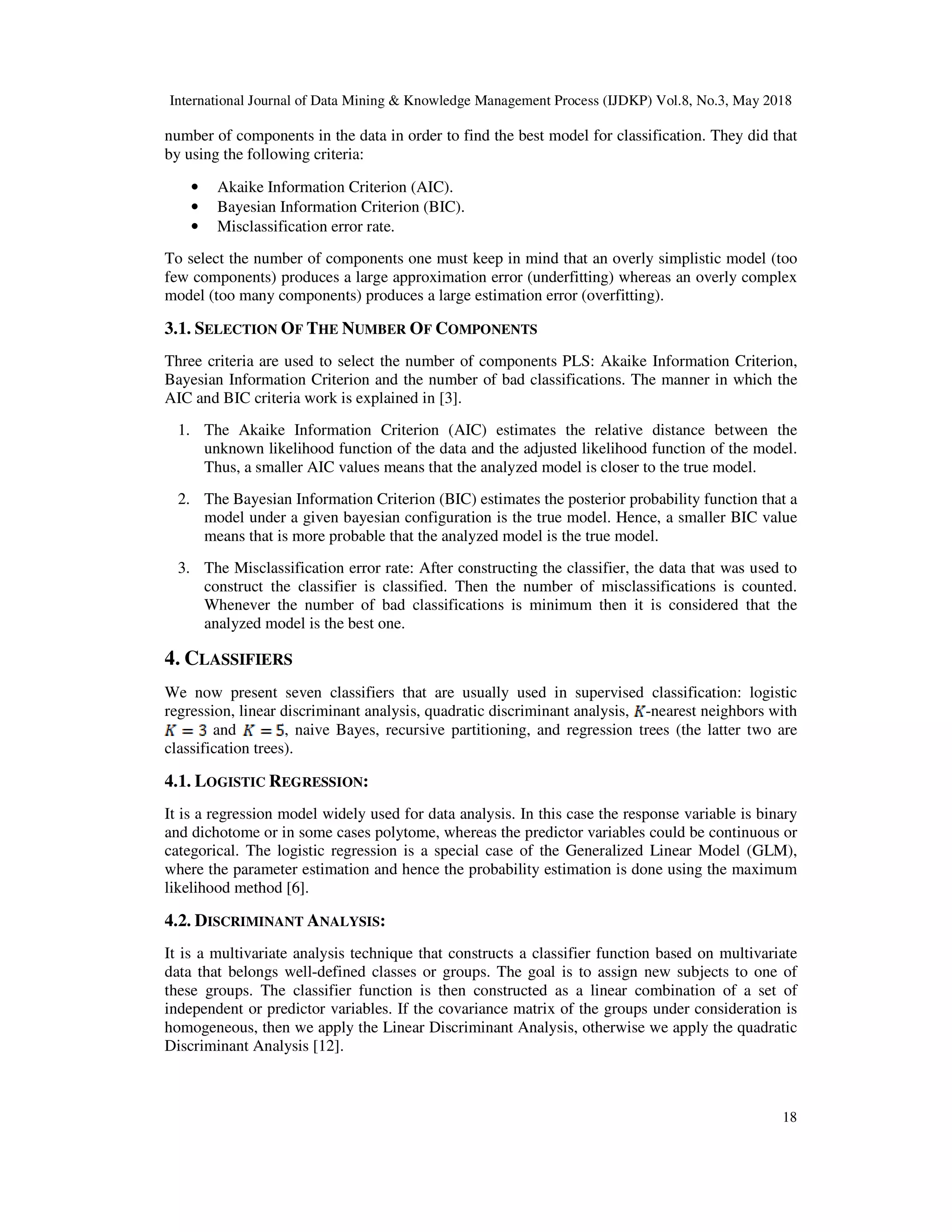 USE OF PLS COMPONENTS TO IMPROVE CLASSIFICATION ON BUSINESS DECISION ...