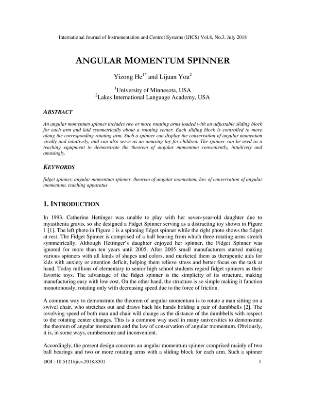 ANGULAR MOMENTUM SPINNER | PDF