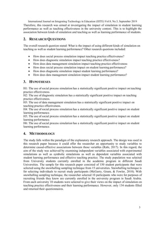 THE IMPACT OF SIMULATION ON TEACHING EFFECTIVENESS AND STUDENT LEARNING PERFORMANCE | PDF